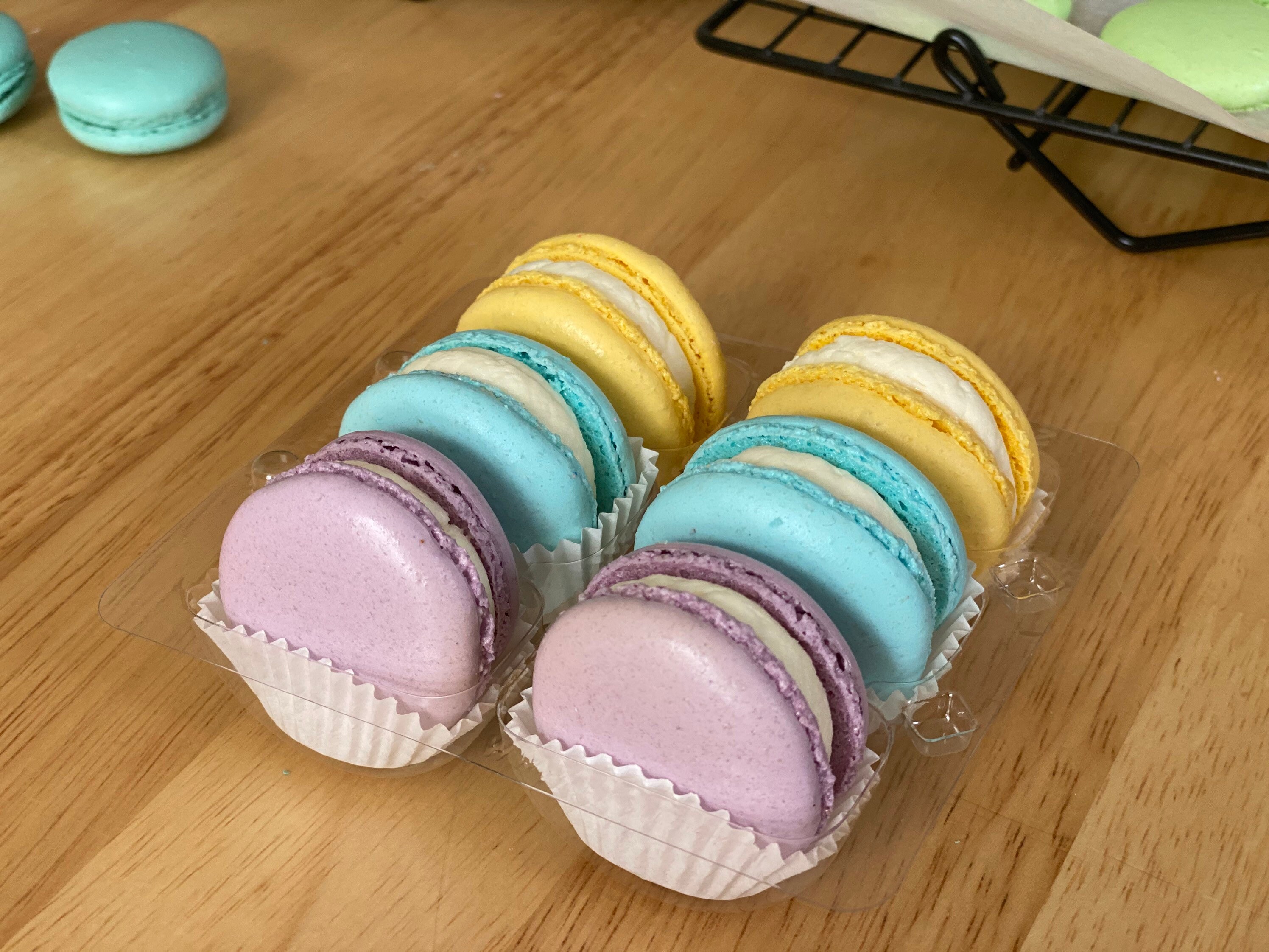 6 Rainbow Macarons - Etsy UK