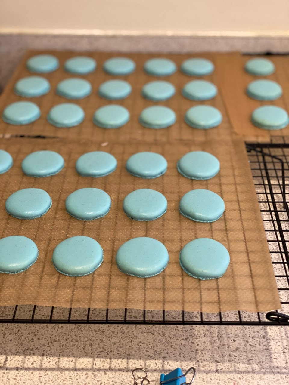 6 Pale Blue Macarons - Etsy UK