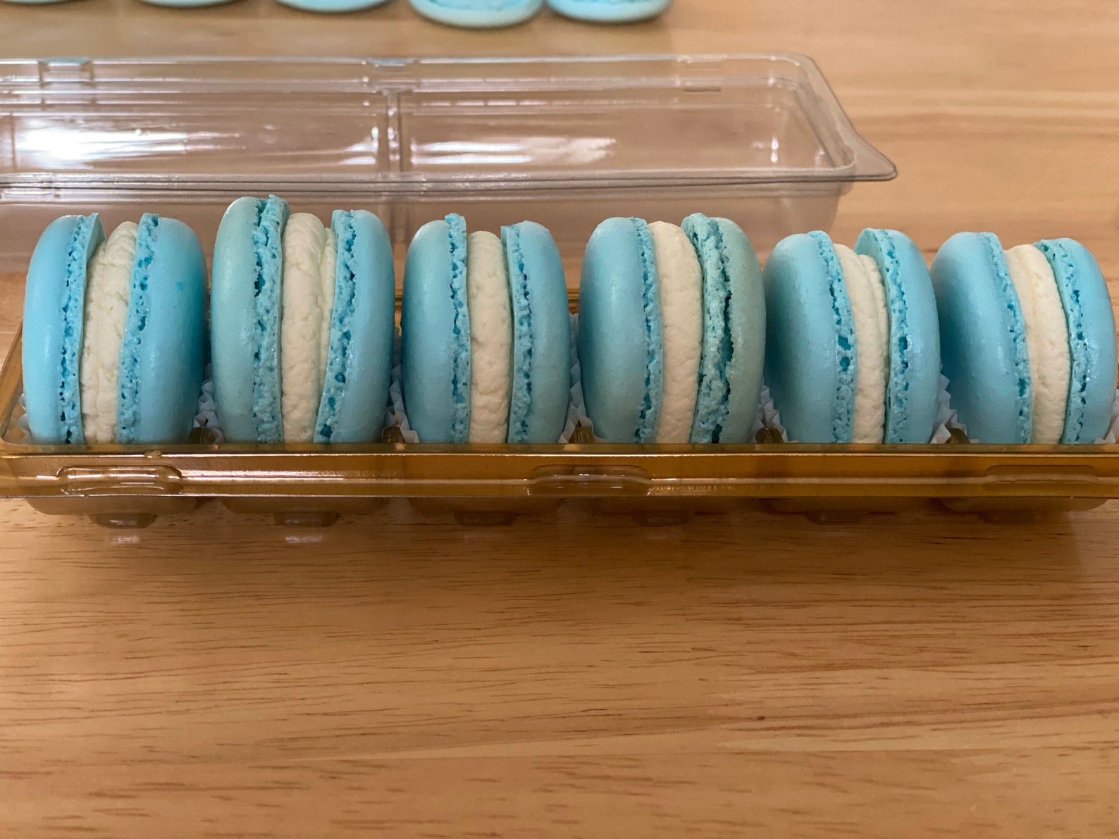 6 Pale Blue Macarons | Etsy
