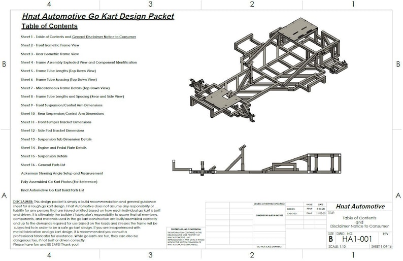 Go Kart Frame Design Plans and Instruction Kit - Do It Yourself ...