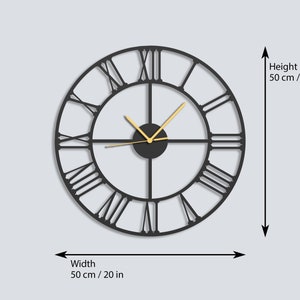 Roman Numeral Metal Wall Clock, Roman Oversized Metal Wall Clock ...