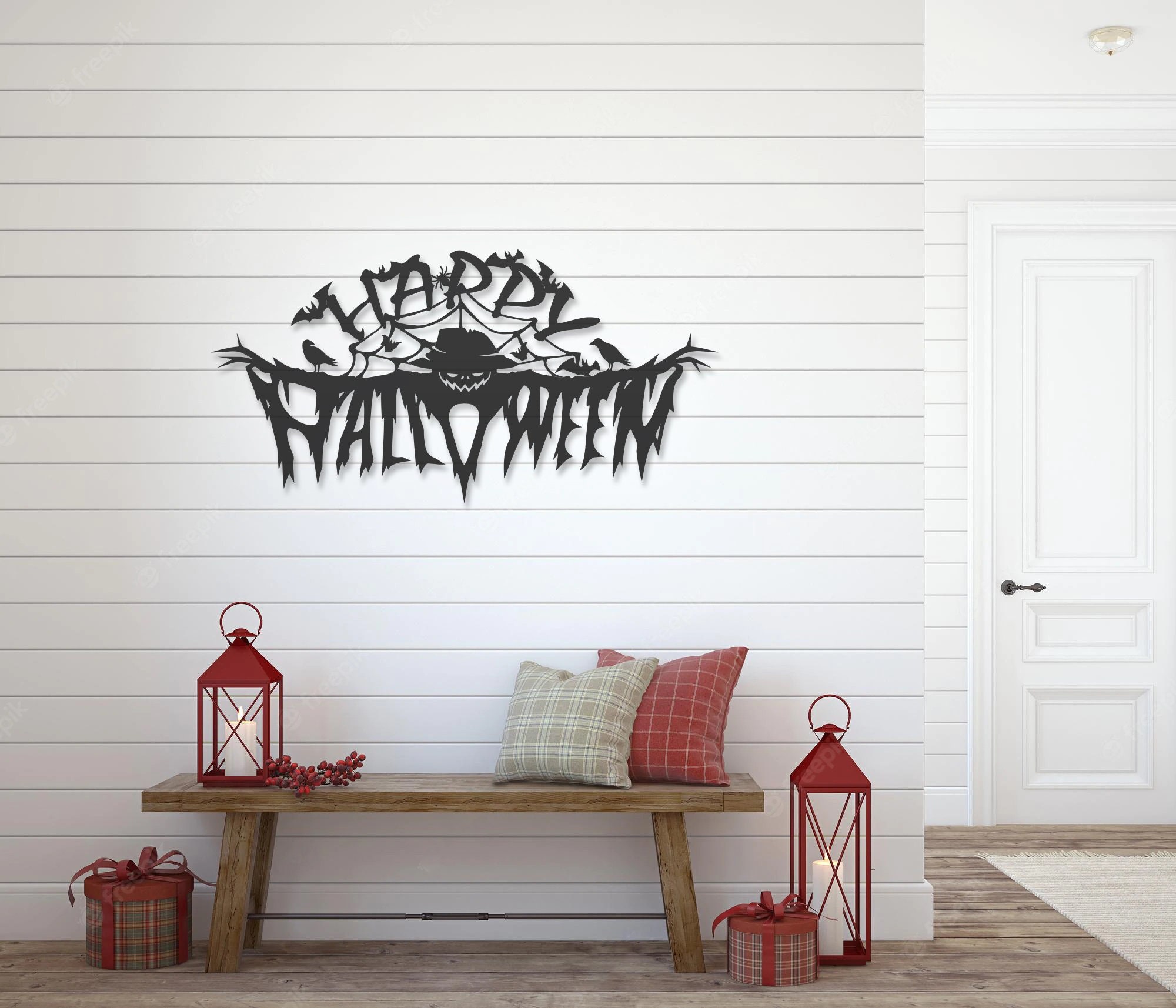 Halloween Metal Wall Art Happy Halloween Metal Sign - Etsy