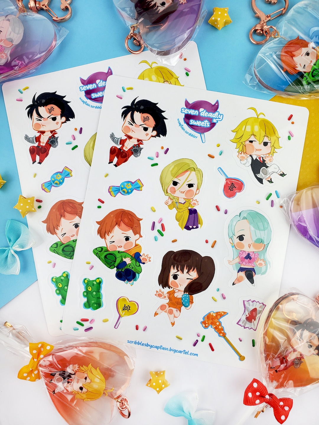 Deadly Sins Anime Candy Sticker Sheet | Meliodas | King | Elizabeth ...