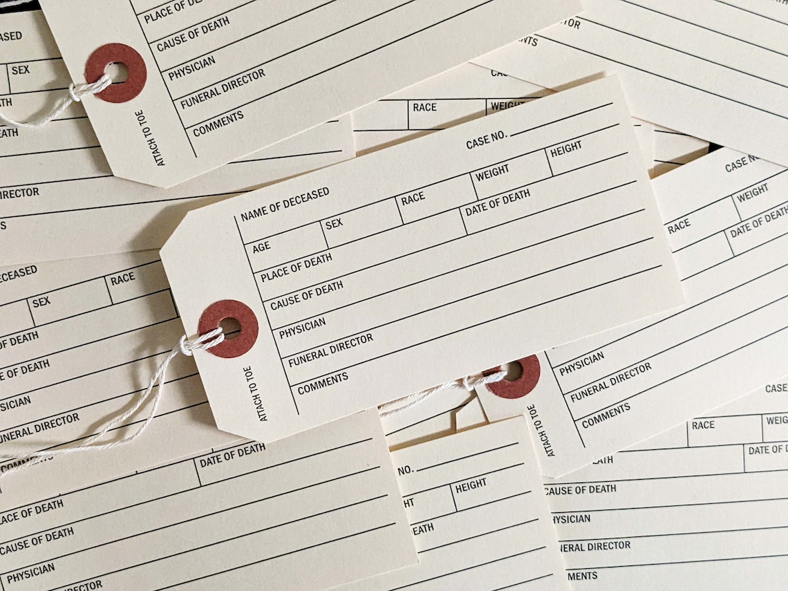 Ten Real Morgue Toe Tags 10 Blank Mortuary Cards - Etsy UK
