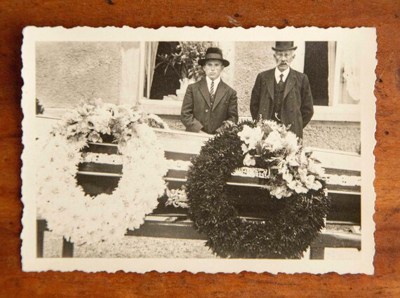 Real 1920s German Funeral Photograph of Two Men Standing Over | Etsy