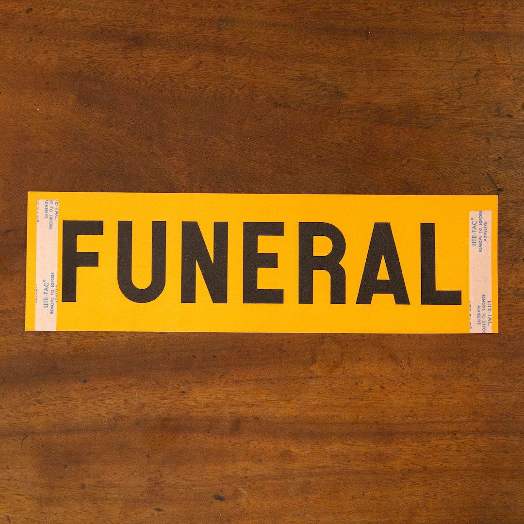 Vintage Funeral Procession Sign - Funeral Car Sticker - Etsy