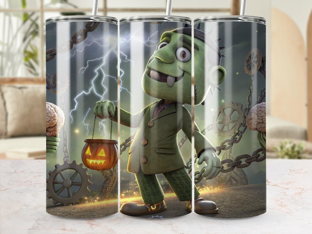 Frankenstein Tumbler Wrap: Spooky Halloween Monster PNG (digital ...
