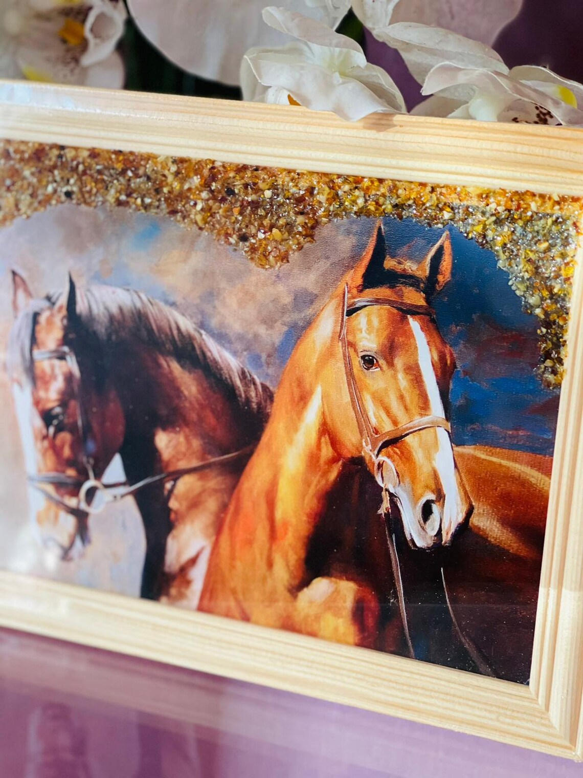 Horse Amber Painting. Gift Painting of Animals. Amber - Etsy