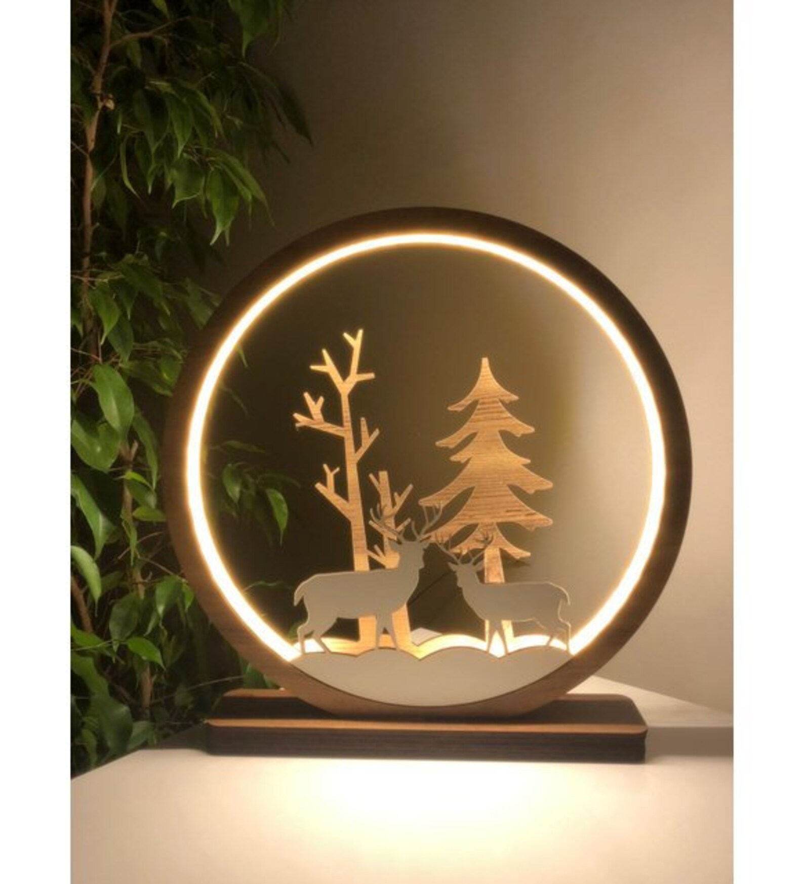 Deer Table Lamplamp Lampdecorative Lampwooden Table - Etsy