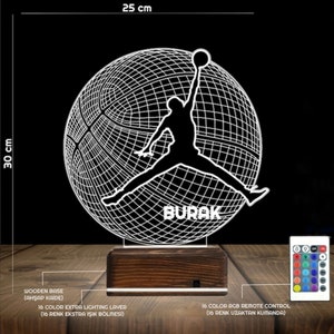 Personalized Gift Custom Lampshade Basketball Player Air Michael Jordan ...