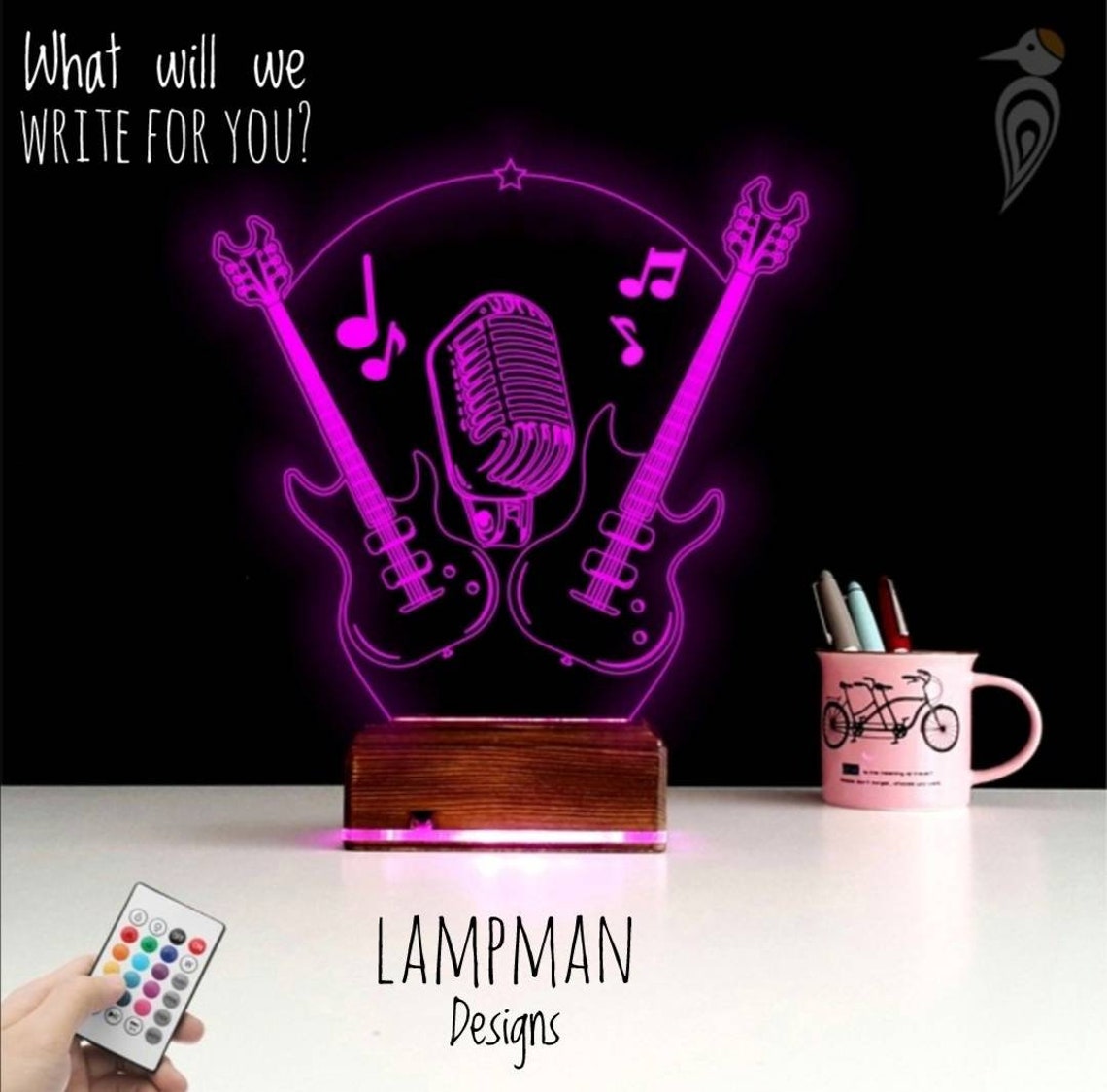 3d Music Led Lamphome Decorcustomised Giftpersonalized - Etsy UK