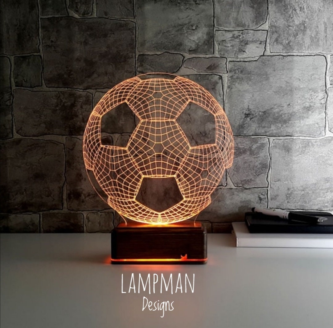 Birthday Gift Wooden Handmade 3d Led Lamp Football Ball Lamp Sport,art ...