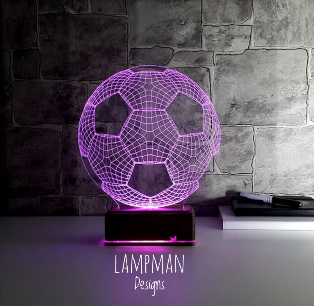 Birthday Gift Wooden Handmade 3d Led Lamp Football Ball Lamp Sport,art ...