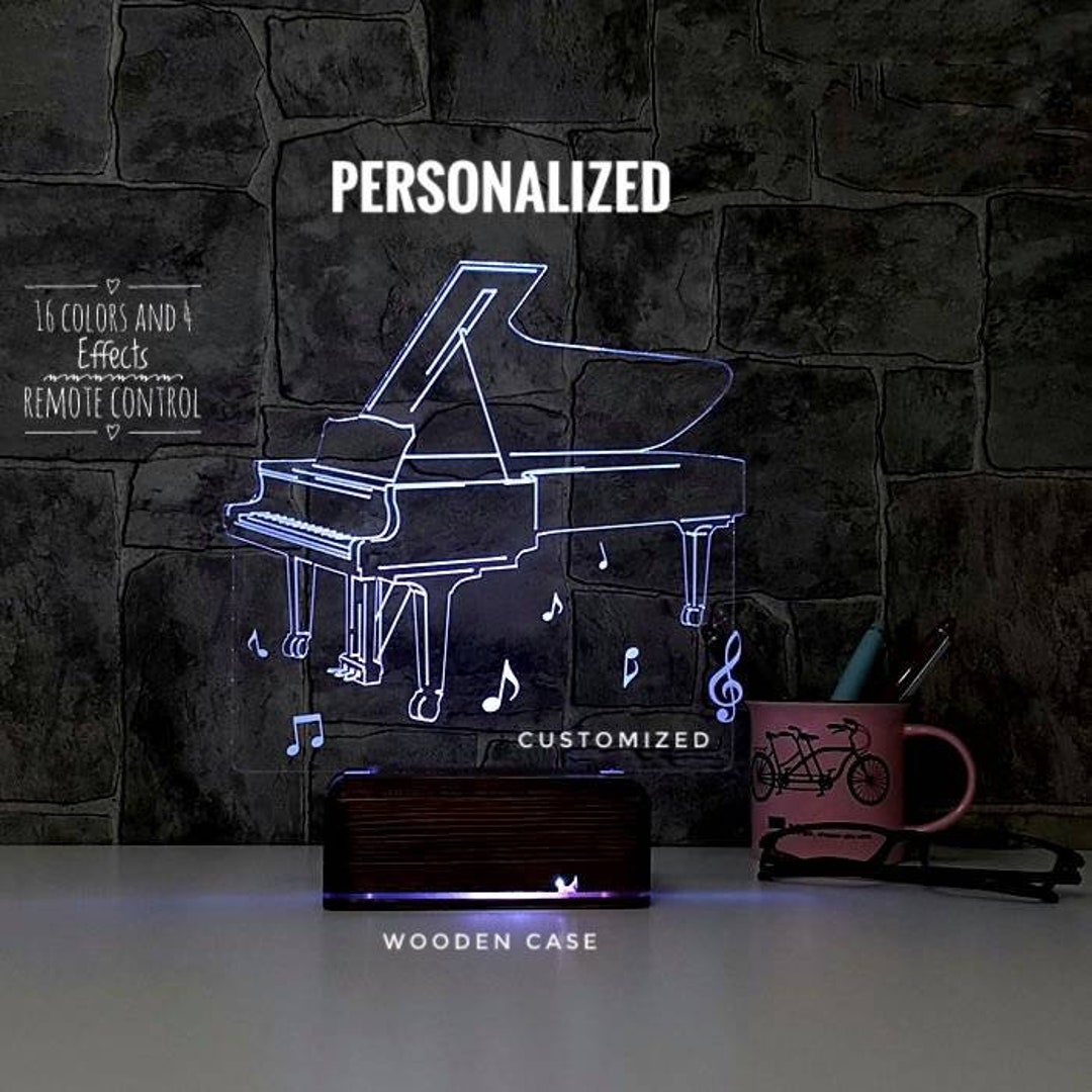 Personalized Gift Piano, 3d Lamp,custom Lamp,music, Pianist,wooden ...