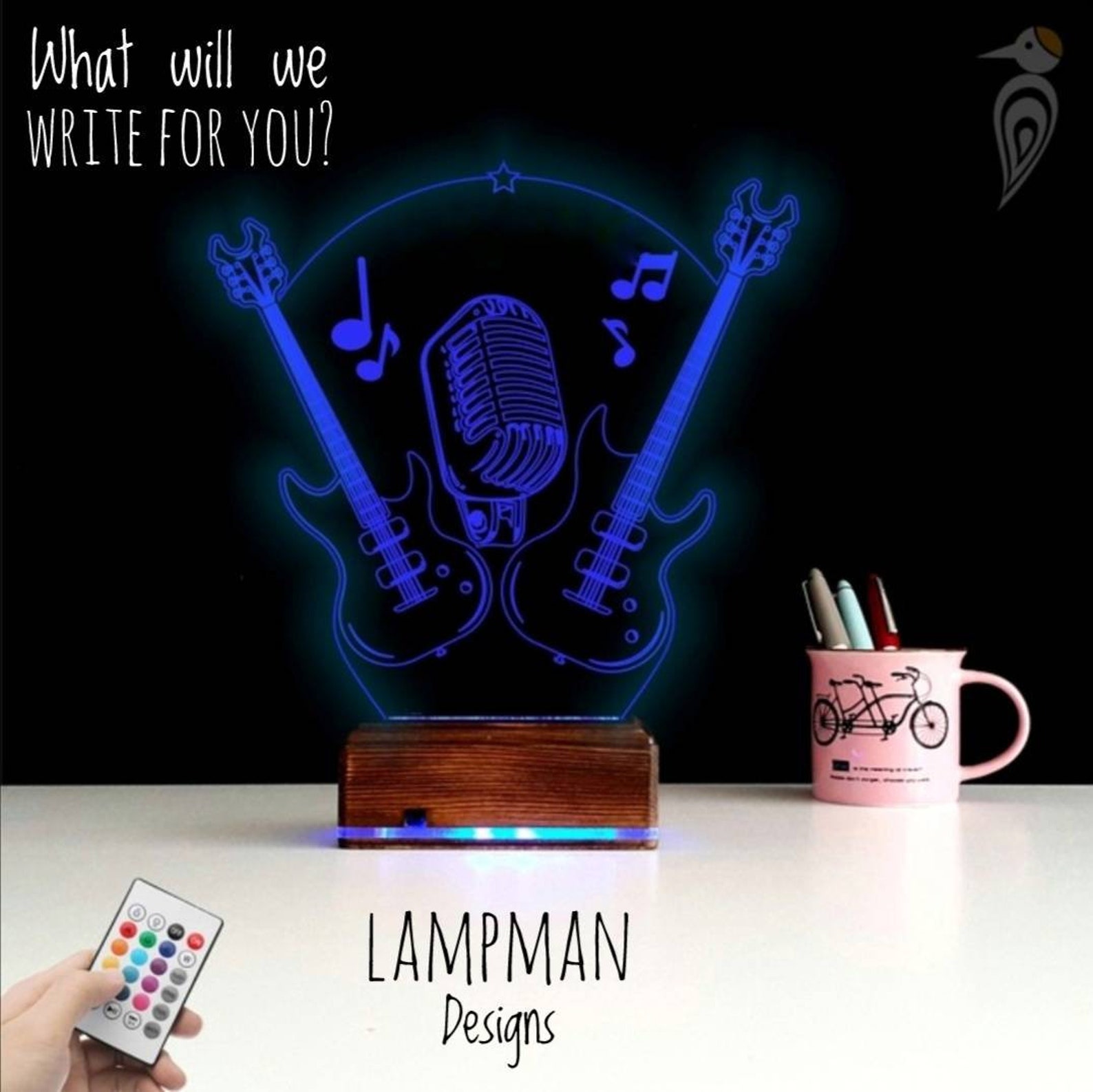 3d Music Led Lamphome Decorcustomised Giftpersonalized - Etsy UK