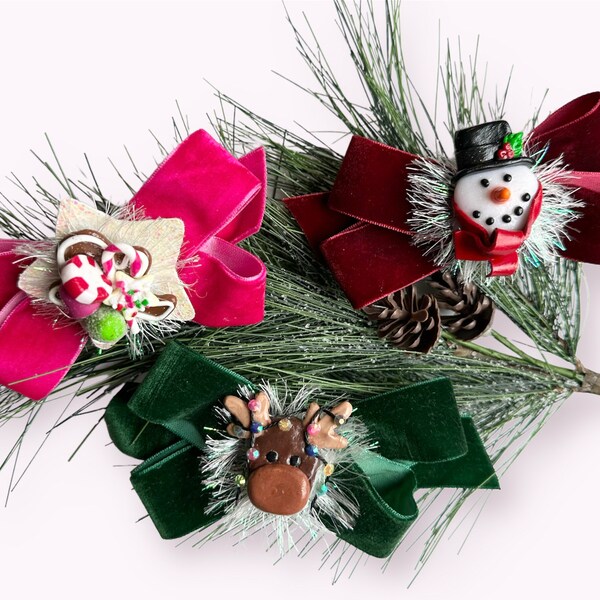 Snowman Barrette - Etsy