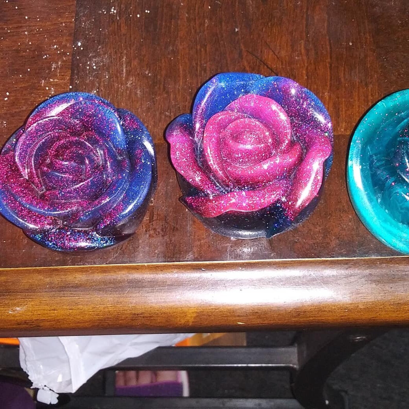 Ensemble de fleurs de résine de quatre - Etsy France