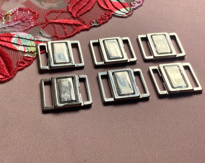 15mm 5/8 Silver Metal Bikini Clasps Bra Closures for Bra Making and ...