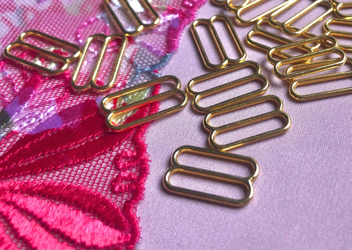 15mm 5/8 Gold Metal Bra Sliders for Bra Making and Swimwear - Etsy