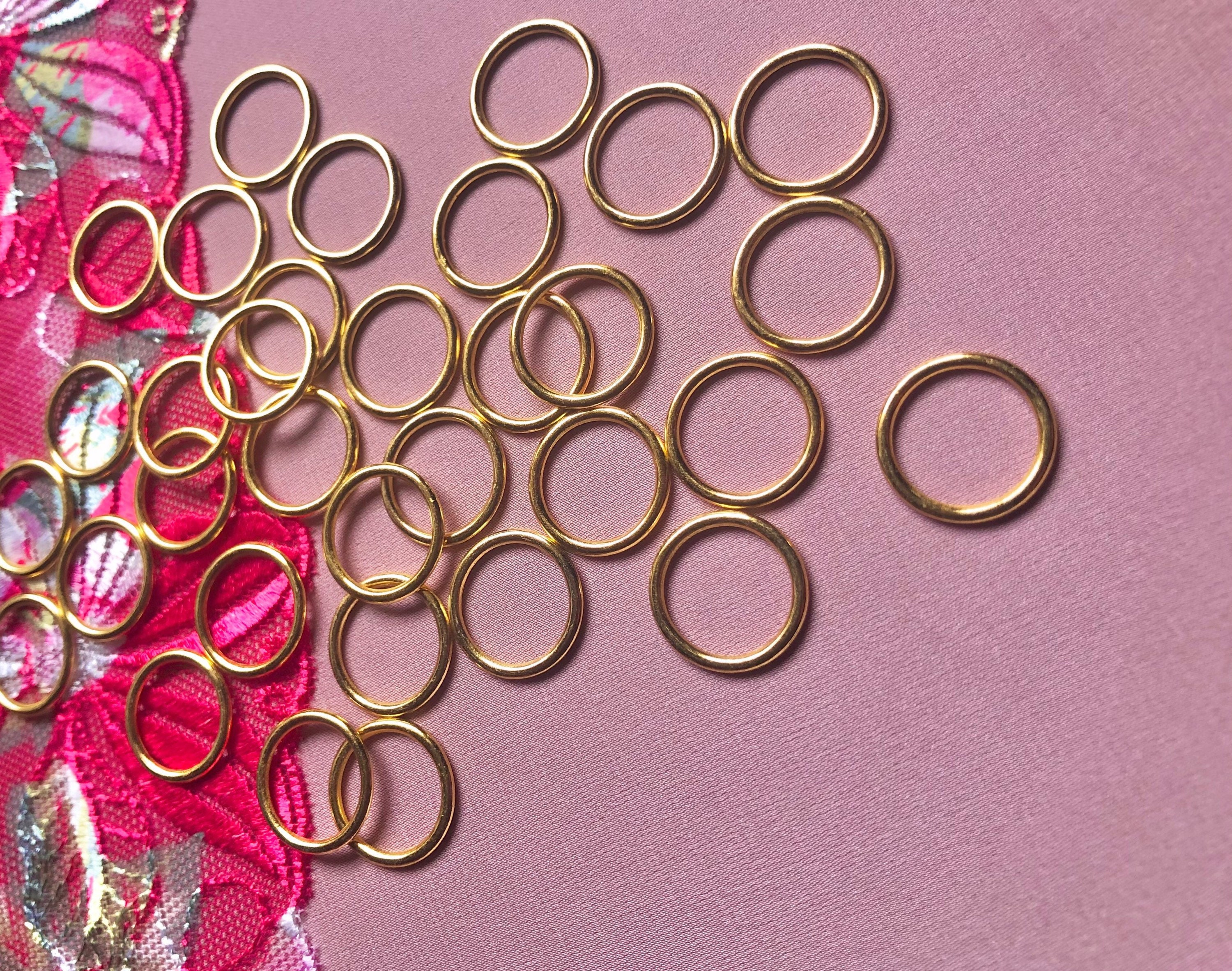 10mm (3/8”) Gold Metal Bra Rings for Bra Making and Swimwear Bramaking ...