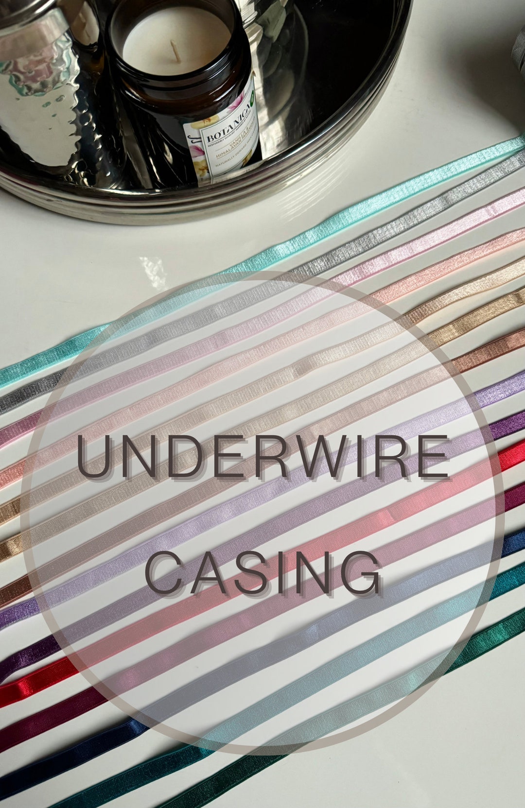 10mm (3/8”) Wire Casing Plush Back Channelling Underwire Casing for Bra ...