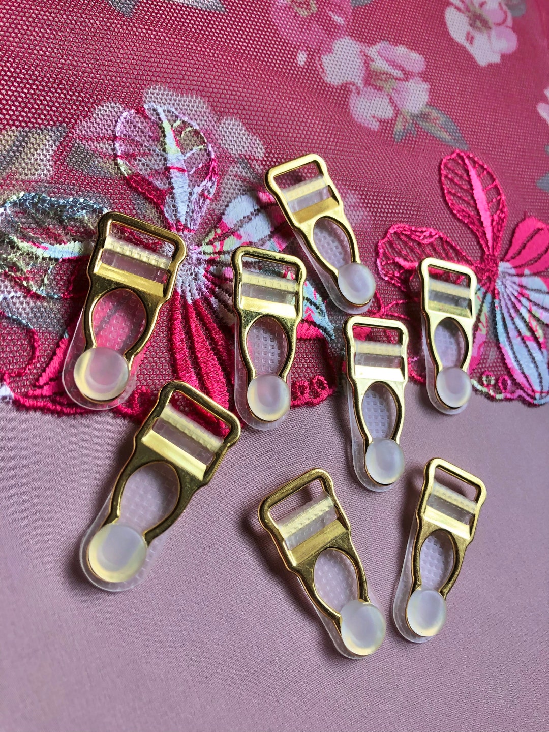 12mm (1/2”) Gold Metal Suspender Clips Garter Clips for Lingerie Making ...