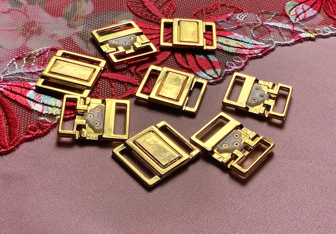 15mm (5/8”) Gold Metal Bikini Clasps Bra Closures for Bra Making and ...