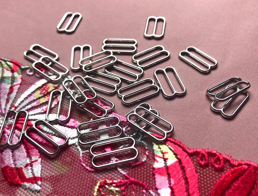 15mm (5/8”) Silver Metal Bra Sliders for Bra Making and Swimwear ...