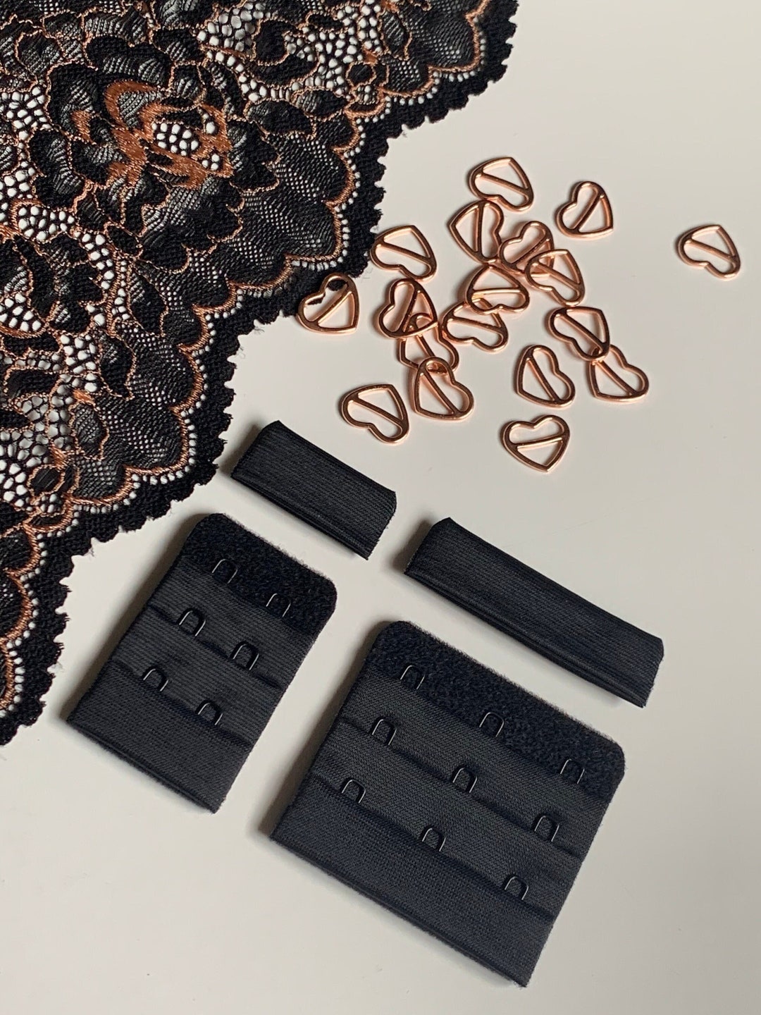 Black Hook & Eye Closures (3x2, 3x3, 3x4) for Bra Making Lingerie Bramaking Fasteners - Etsy
