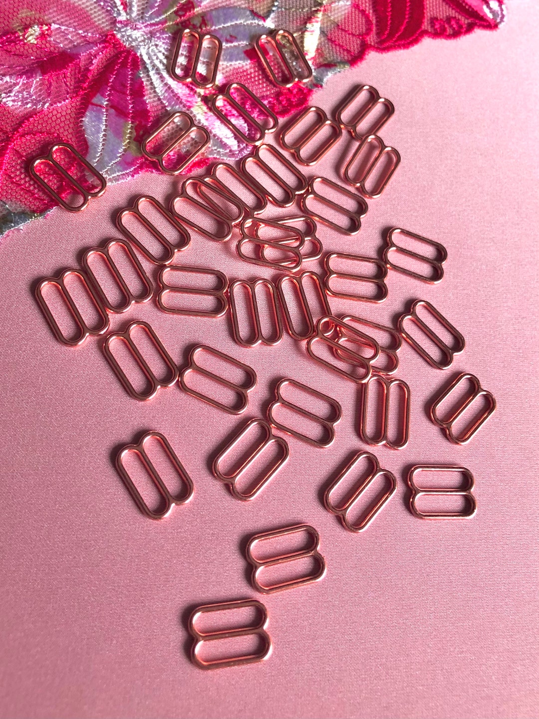 12mm (1/2”) Rose Gold Metal Bra Sliders for Bra Making and Swimwear ...