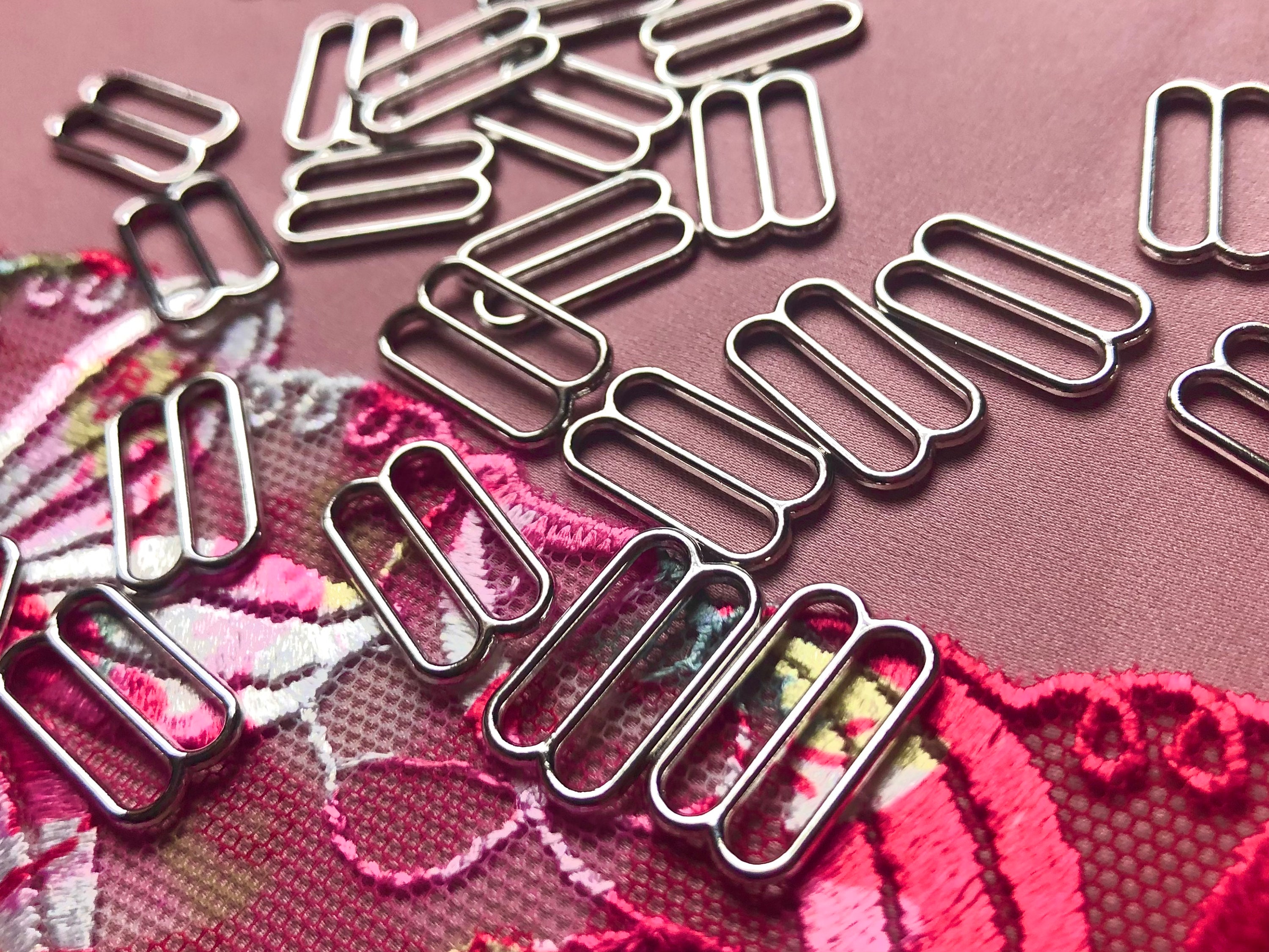 15mm (5/8”) Silver Metal Bra Sliders for Bra Making and Swimwear ...