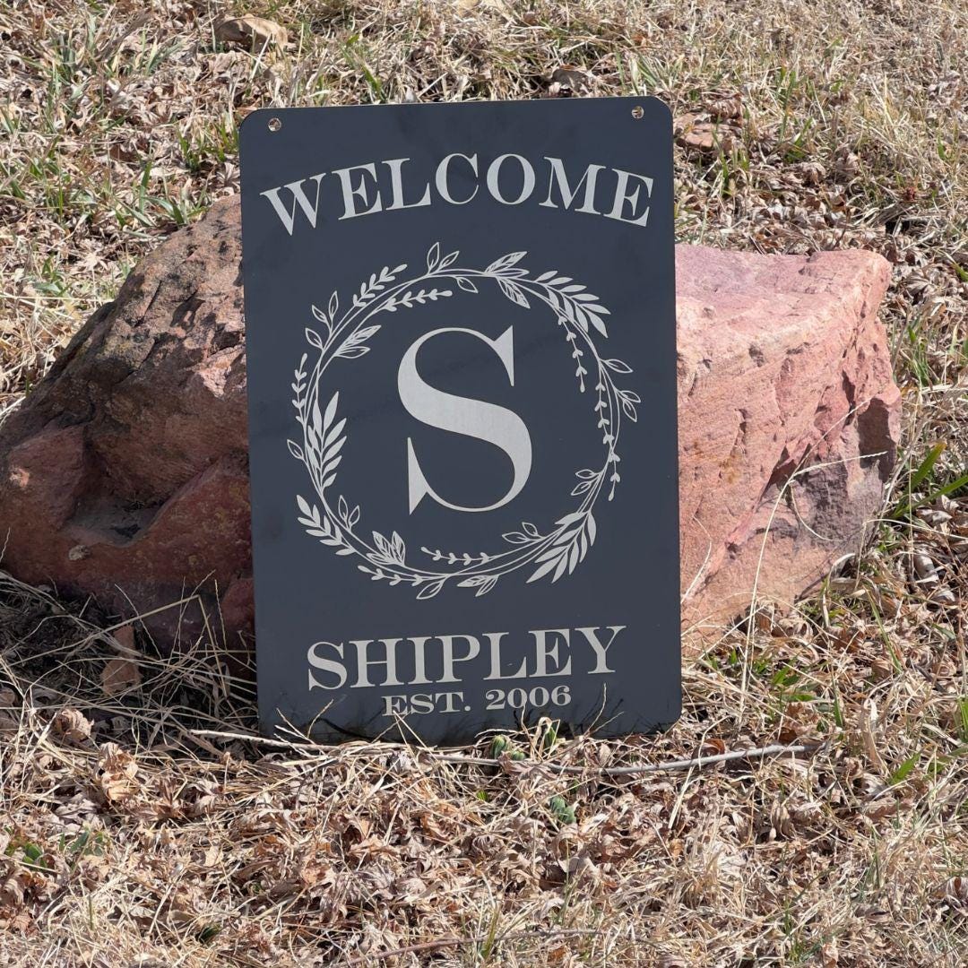 Outdoor Metal Sign Custom Metal Name Sign Metal Welcome Sign Monogram ...