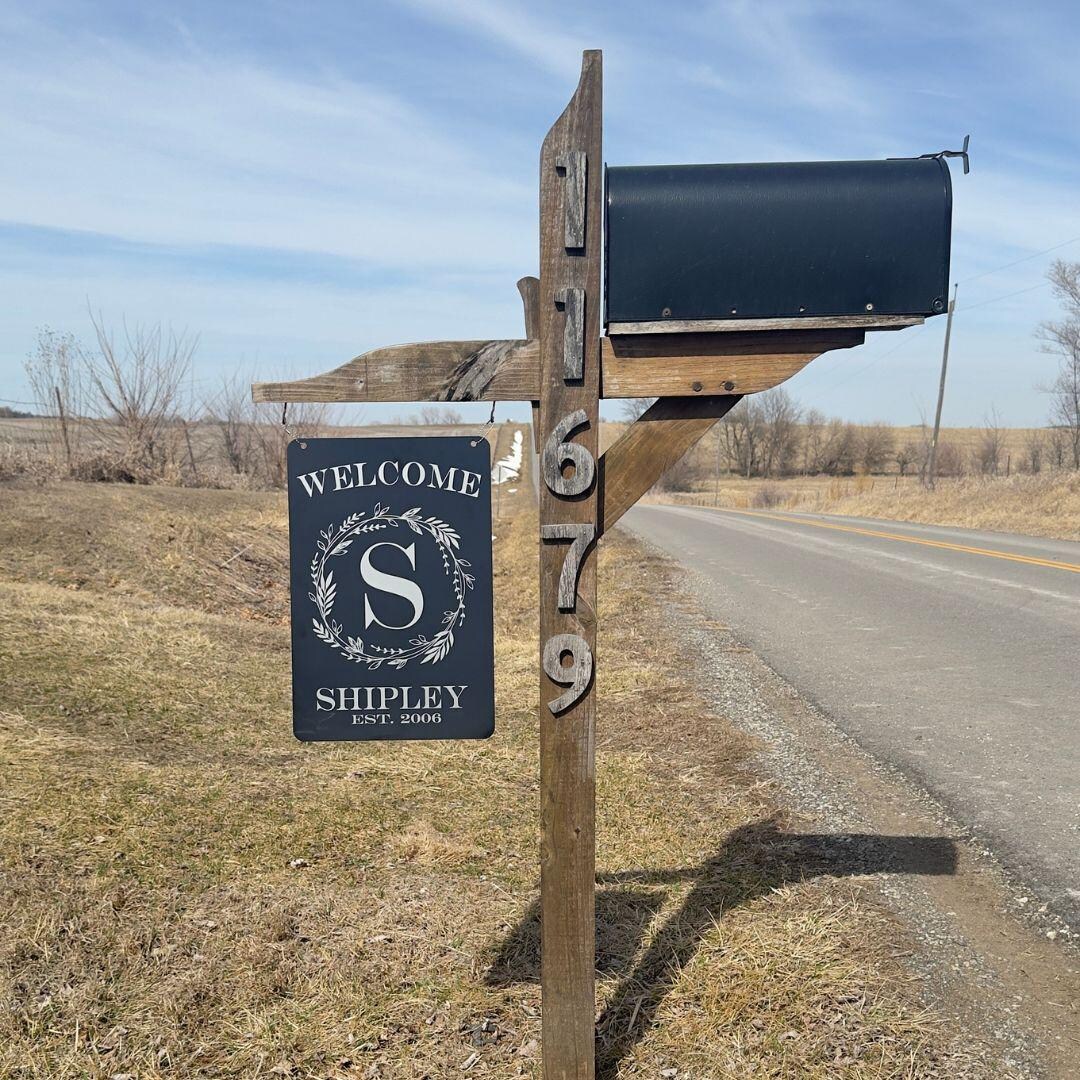 Outdoor Metal Sign Custom Metal Name Sign Metal Welcome Sign Monogram ...