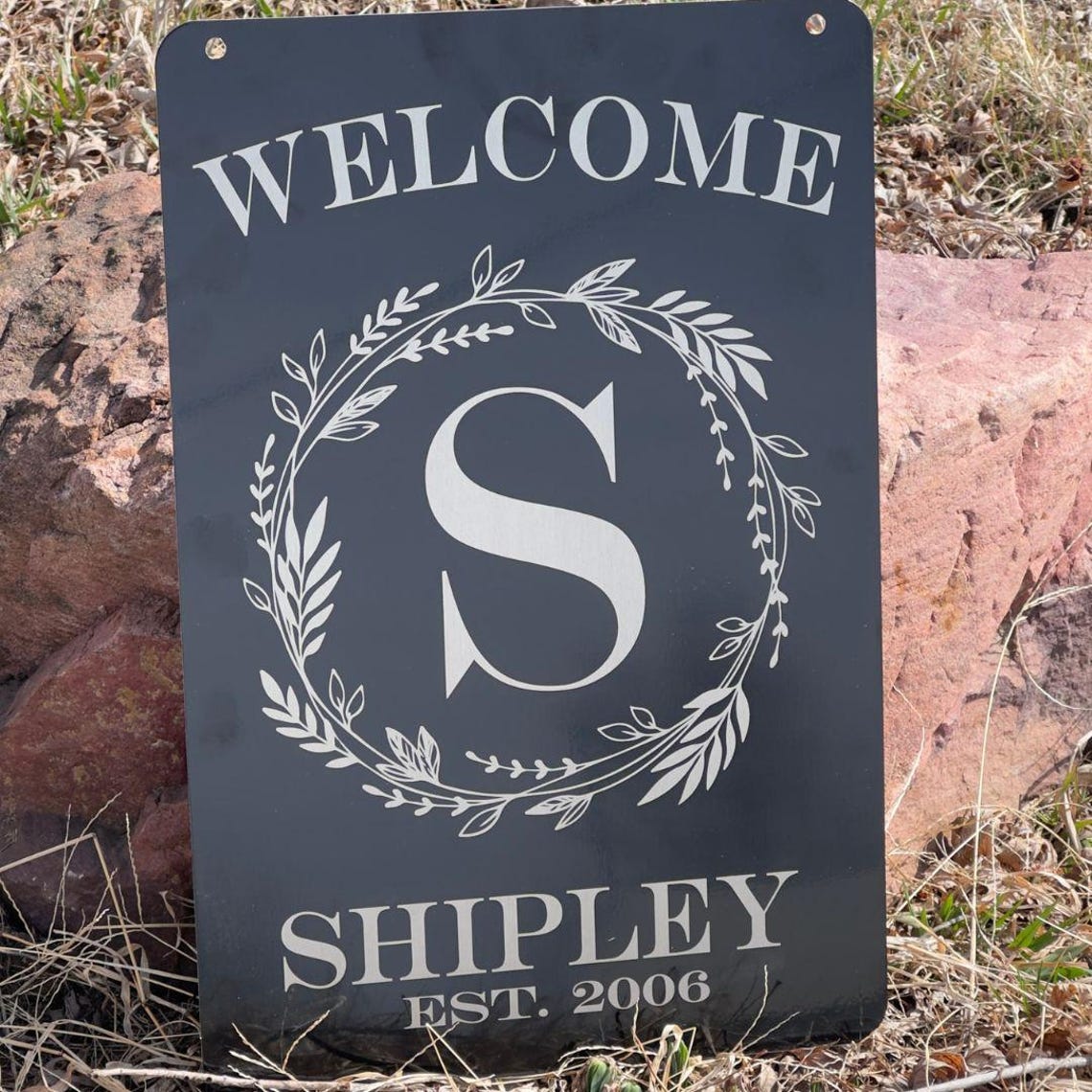 Outdoor Metal Sign Custom Metal Name Sign Metal Welcome Sign Monogram ...