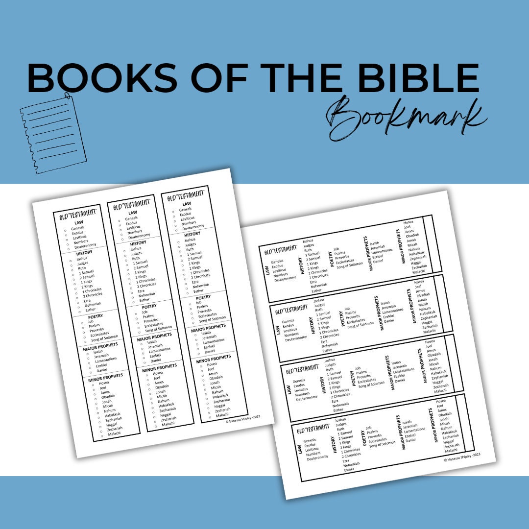 Books of the Bible Bookmark Books of the Bible Old Testament - Etsy