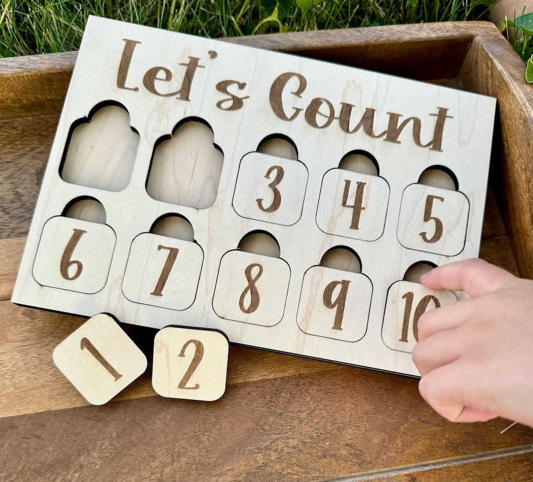 Wooden Counting Puzzle Number Puzzle Board Wooden Number Placement ...