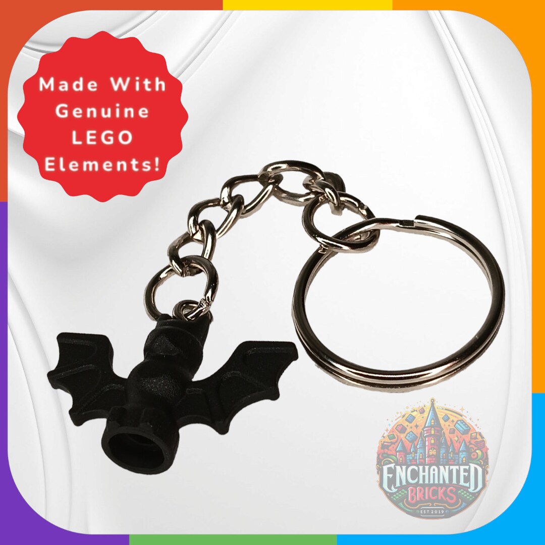 Black Bat Brick Keychain | Made From Genuine Brick Elements - Etsy