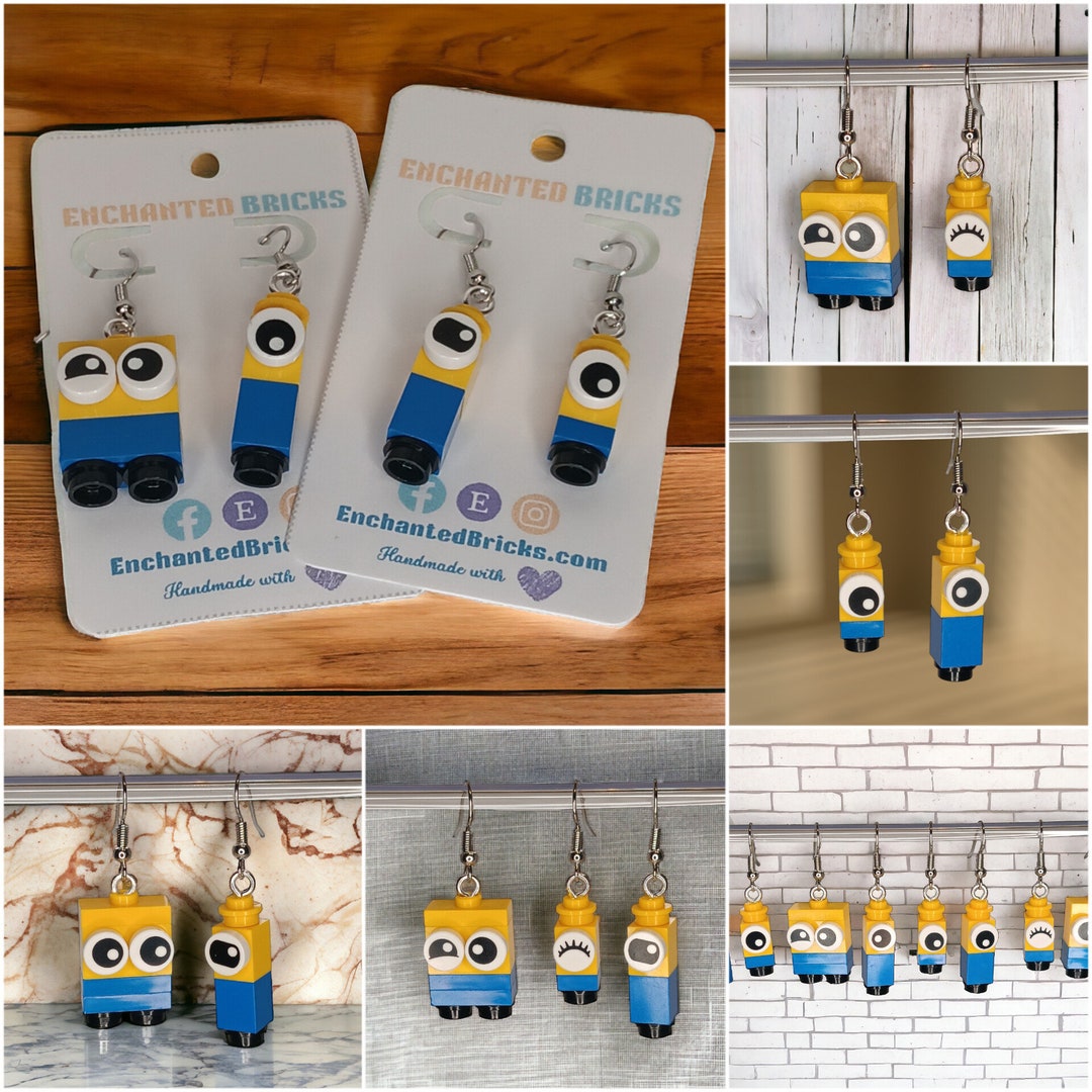 Evil Helper Brick Built Dangle Earrings Handmade With Genuine Brick ...