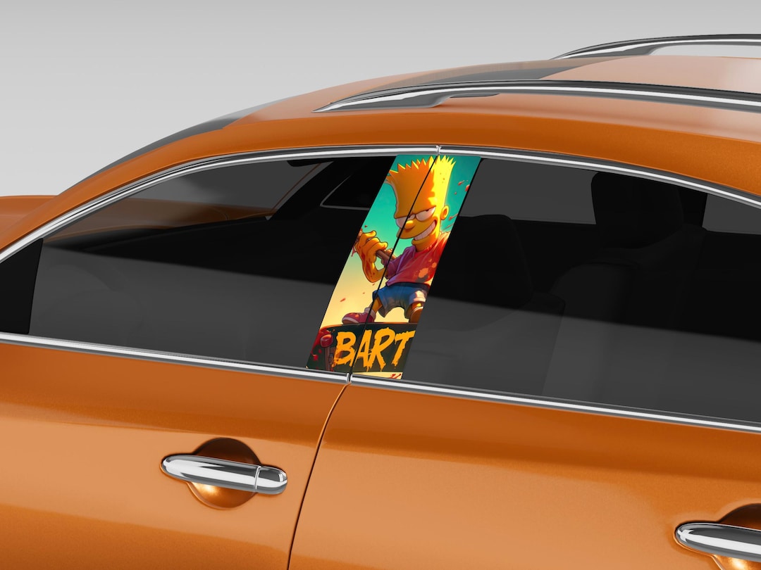 Bart Simpson Car Door Pillar Wrap: Custom Auto Decal - Etsy