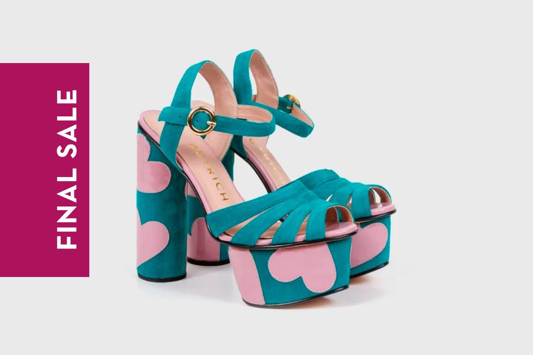 Trinidad Retro Platform, Turquoise Size 36 Eu / 5.5 Us - Etsy