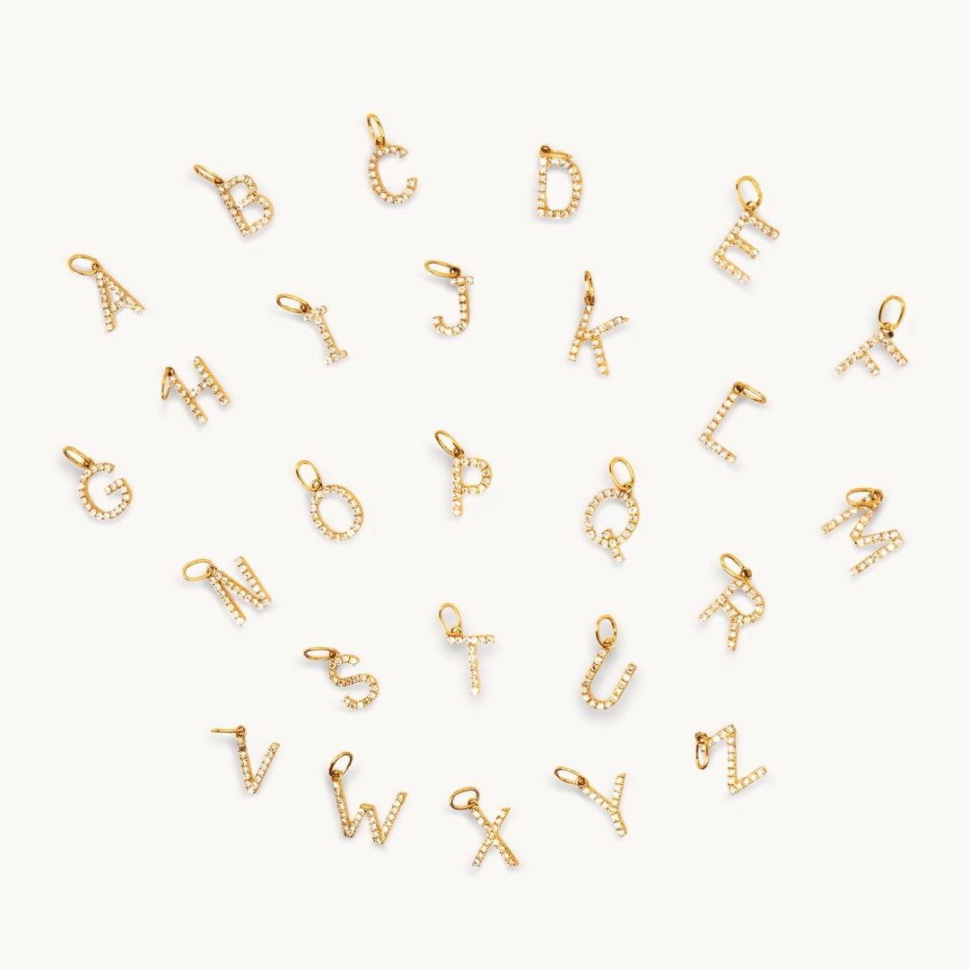 Mini Diamond Letter Pendants | Letter Pendants | Diamond Letters ...