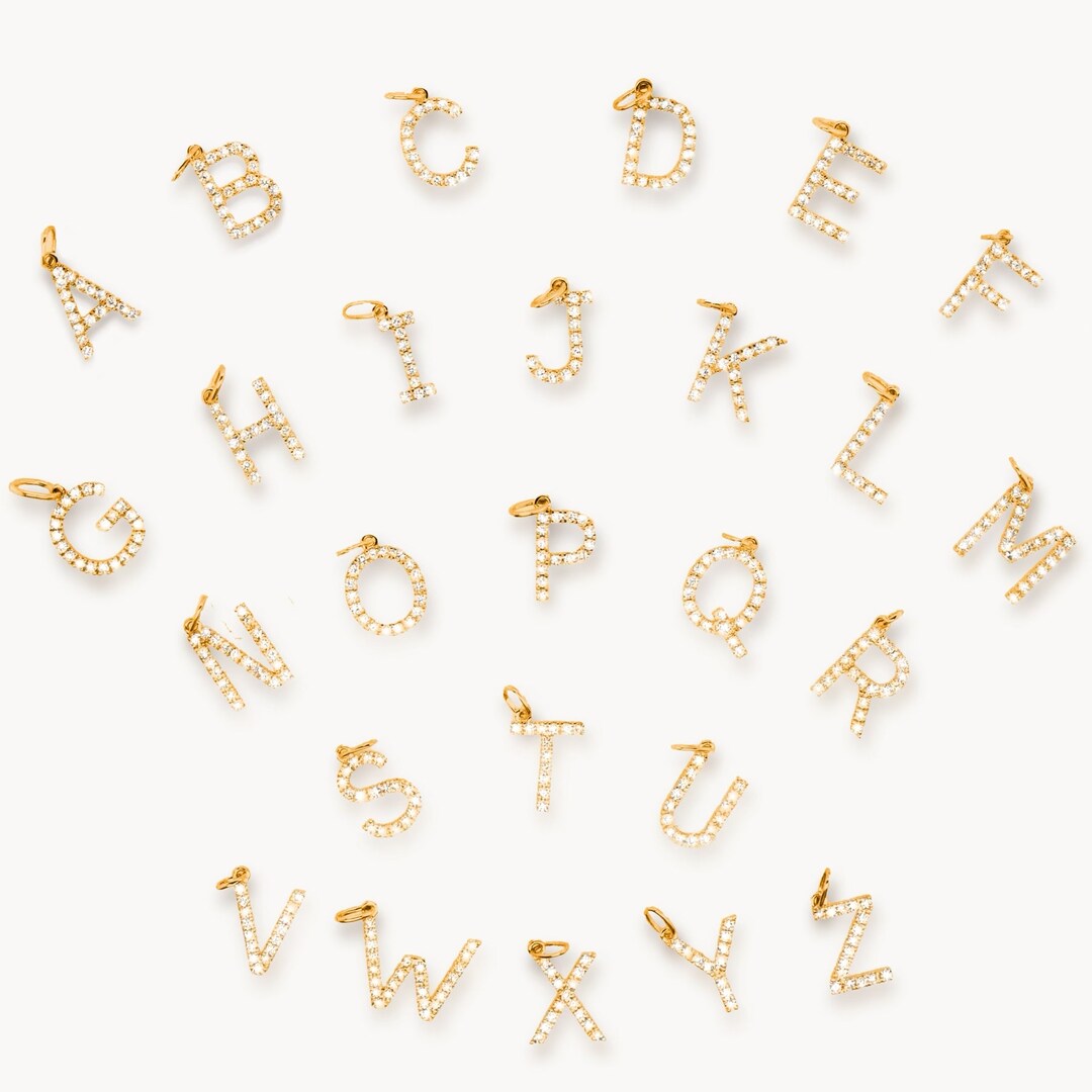 Large Diamond Letter Pendants | Letter Pendants | Diamond Letters ...