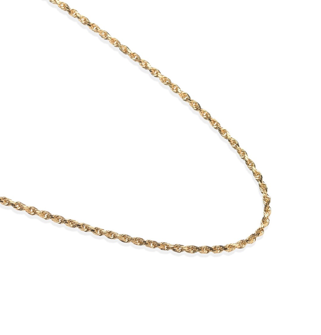 14K Hollow Gold Rope Chain 3mm | Rope Chain | 14K Gold Chain | Hollow ...