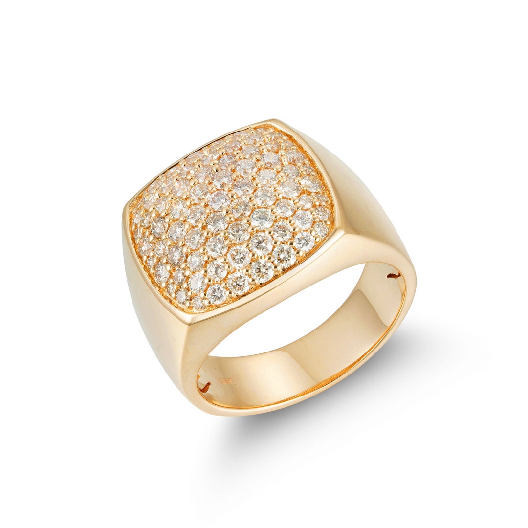 Regal Diamond Band | Pave Diamond Men's Ring | Large Pave Diamond Ring ...