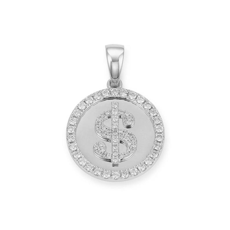 Dollar Sign Diamond Medallion Pendant | Dollar Sign Pendant | Round ...