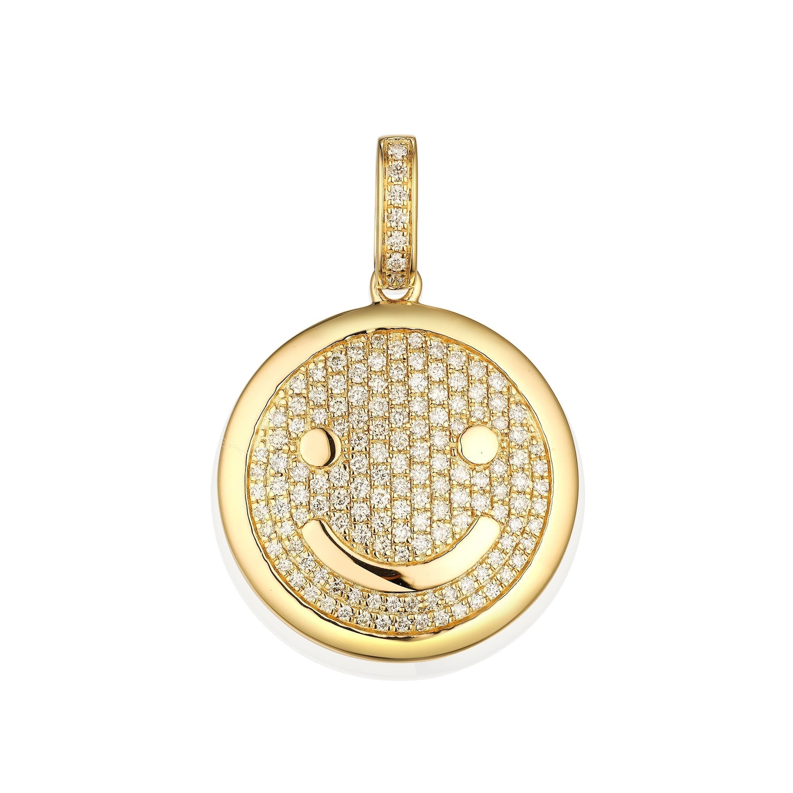 Smiley Diamond Pendant | Diamond Smiley Face Pendant | Gold Happy Face ...