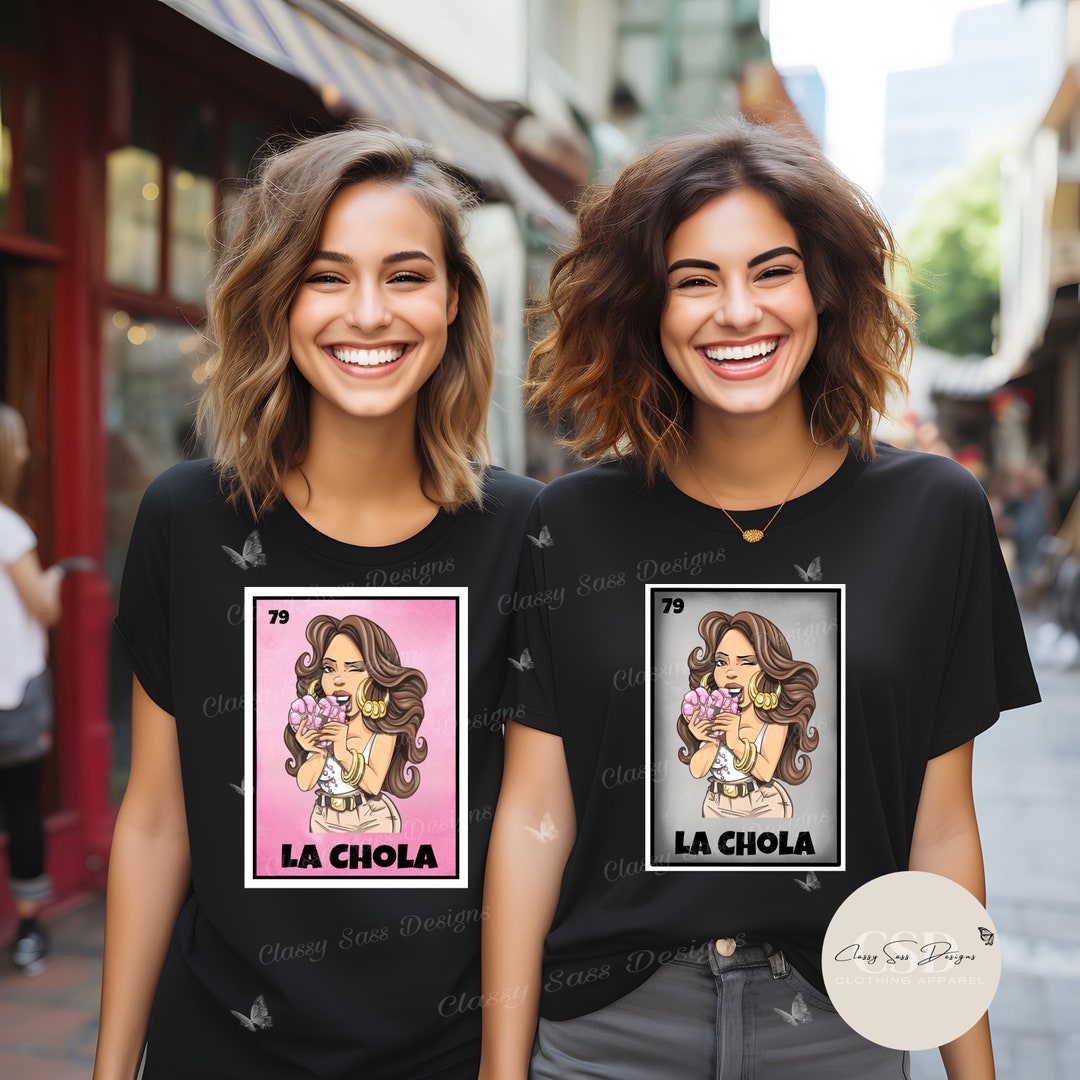 Valentines Day Loteria La Chola With Concha Heart Tshirt , Valentines ...