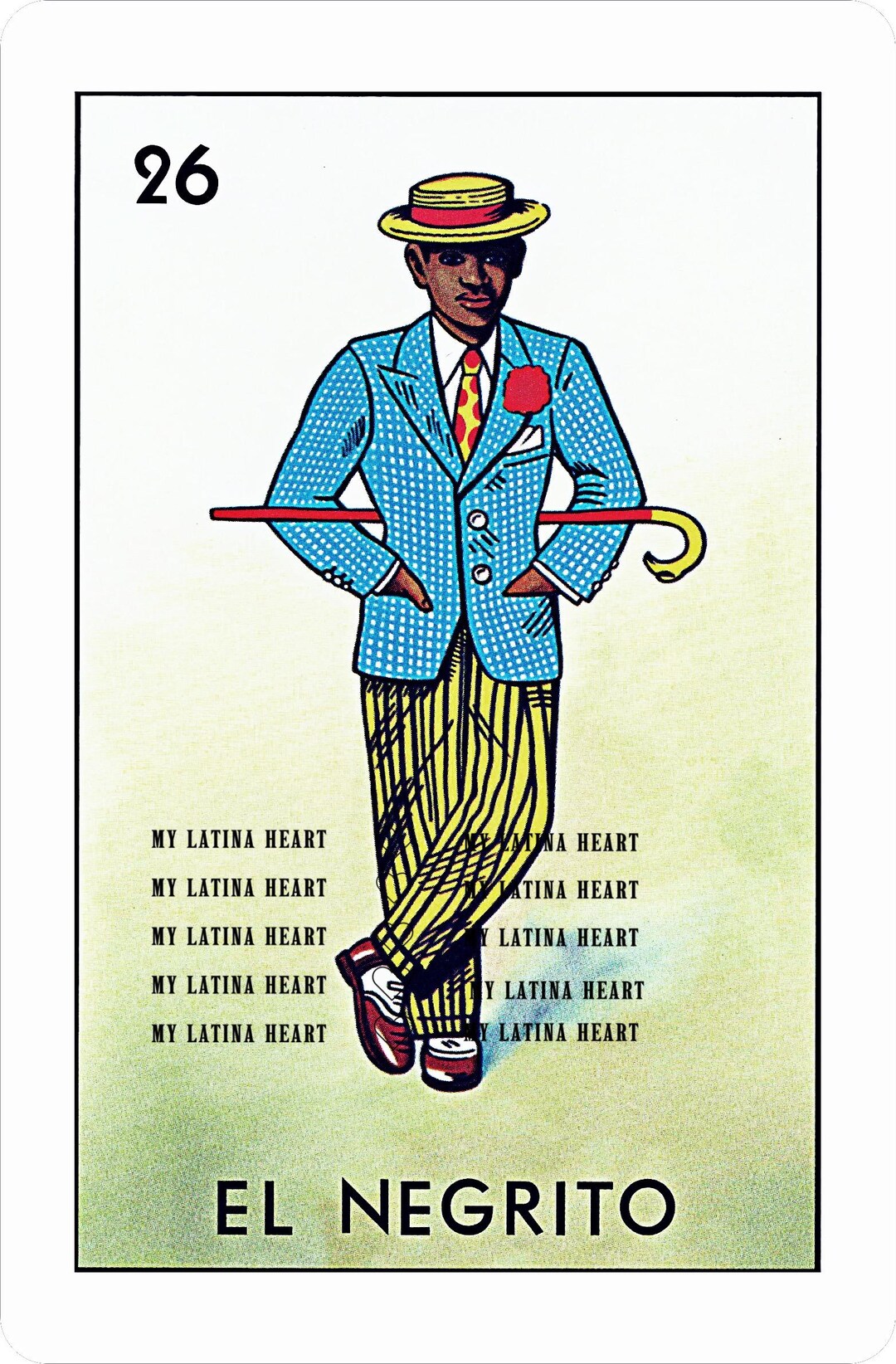 Loteria EL NEGRITO PNG , Mexican Hispanic Image Revised. - Etsy