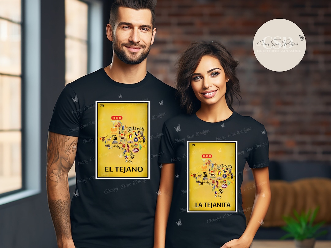 La Tejanita Y EL Tejano Loteria T-shirt, All Things Texas - Etsy