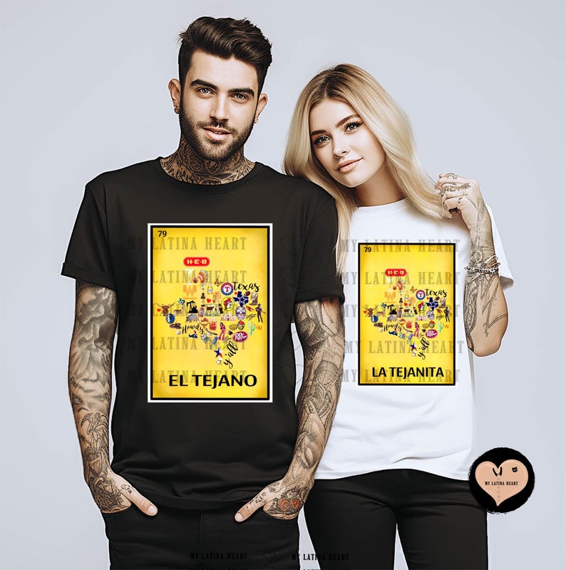 La Tejanita Y EL Tejano Loteria T-shirt, All Things Texas. It’s a Must ...